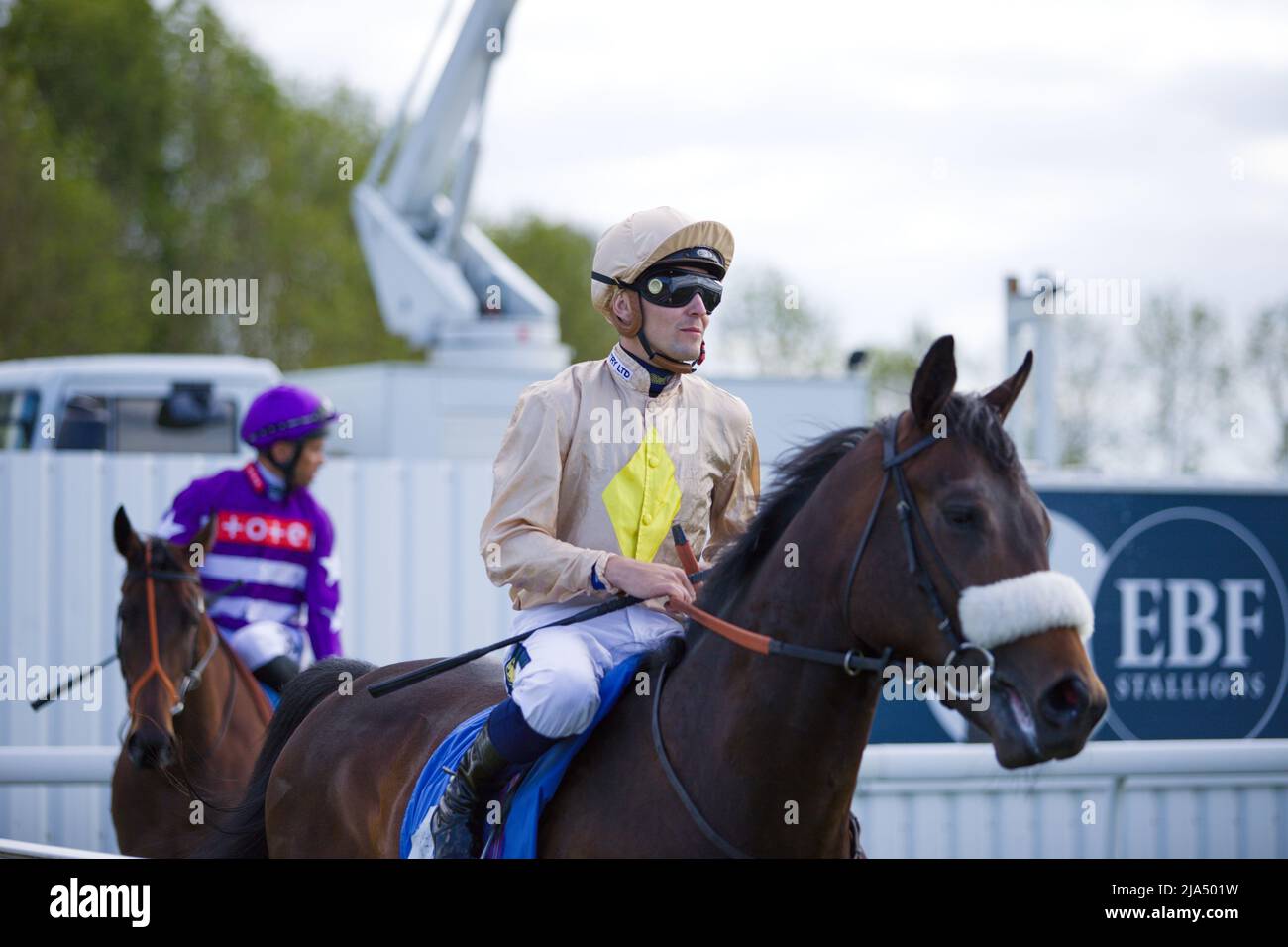 Jockey Kevin Stott on Catch The Paddy at York Races Stock Photo - Alamy