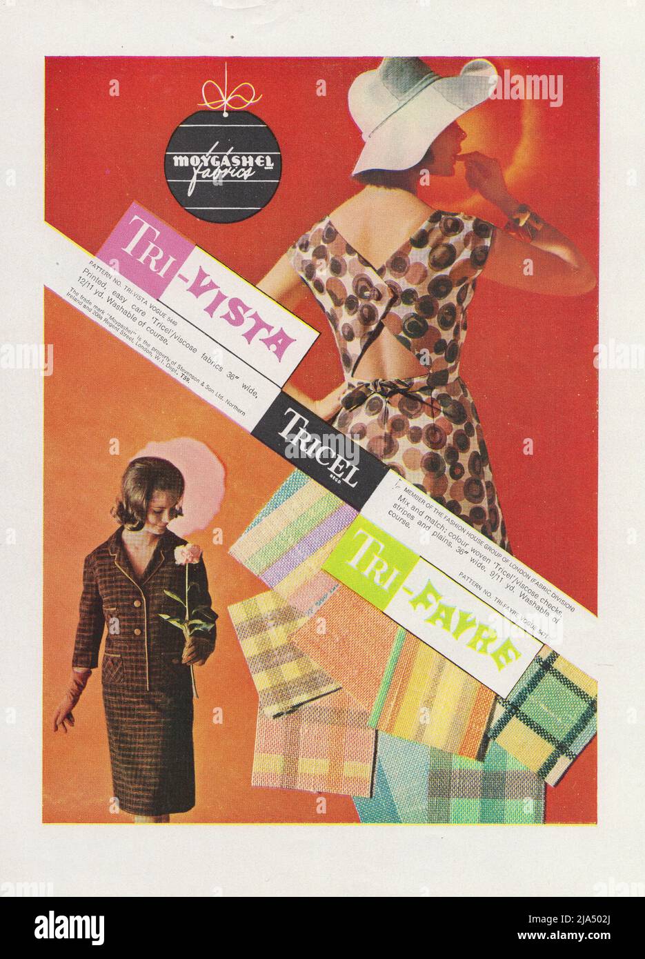 Moygashel Tricel vintage fabrics vintage paper advertisement advert ...