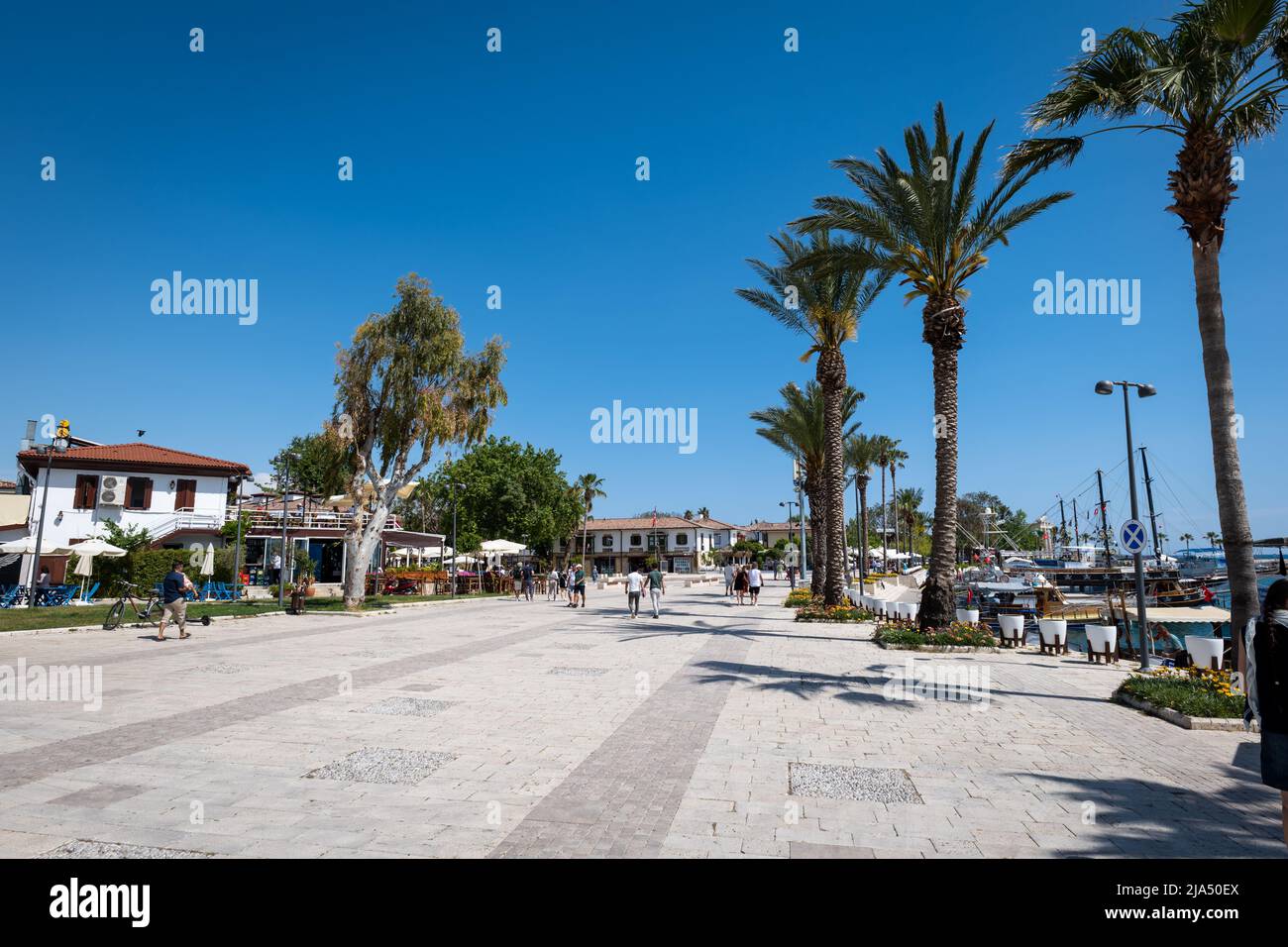 Side, Turkey - May 2022: Side cityscape, view of the central area of ...