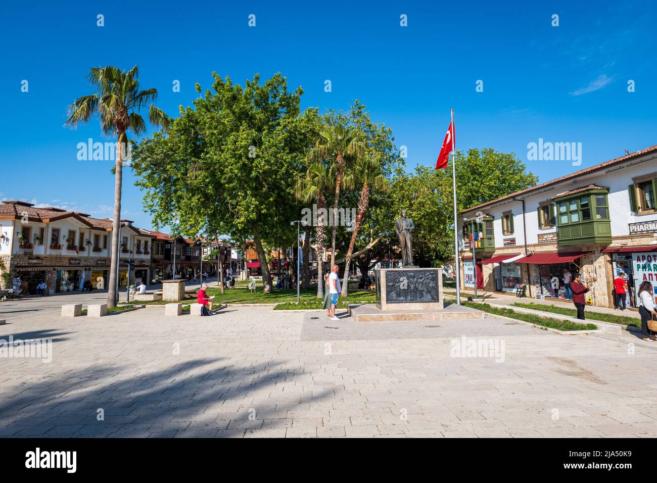 Side, Turkey - May 2022: Side cityscape, view of the central area of ...