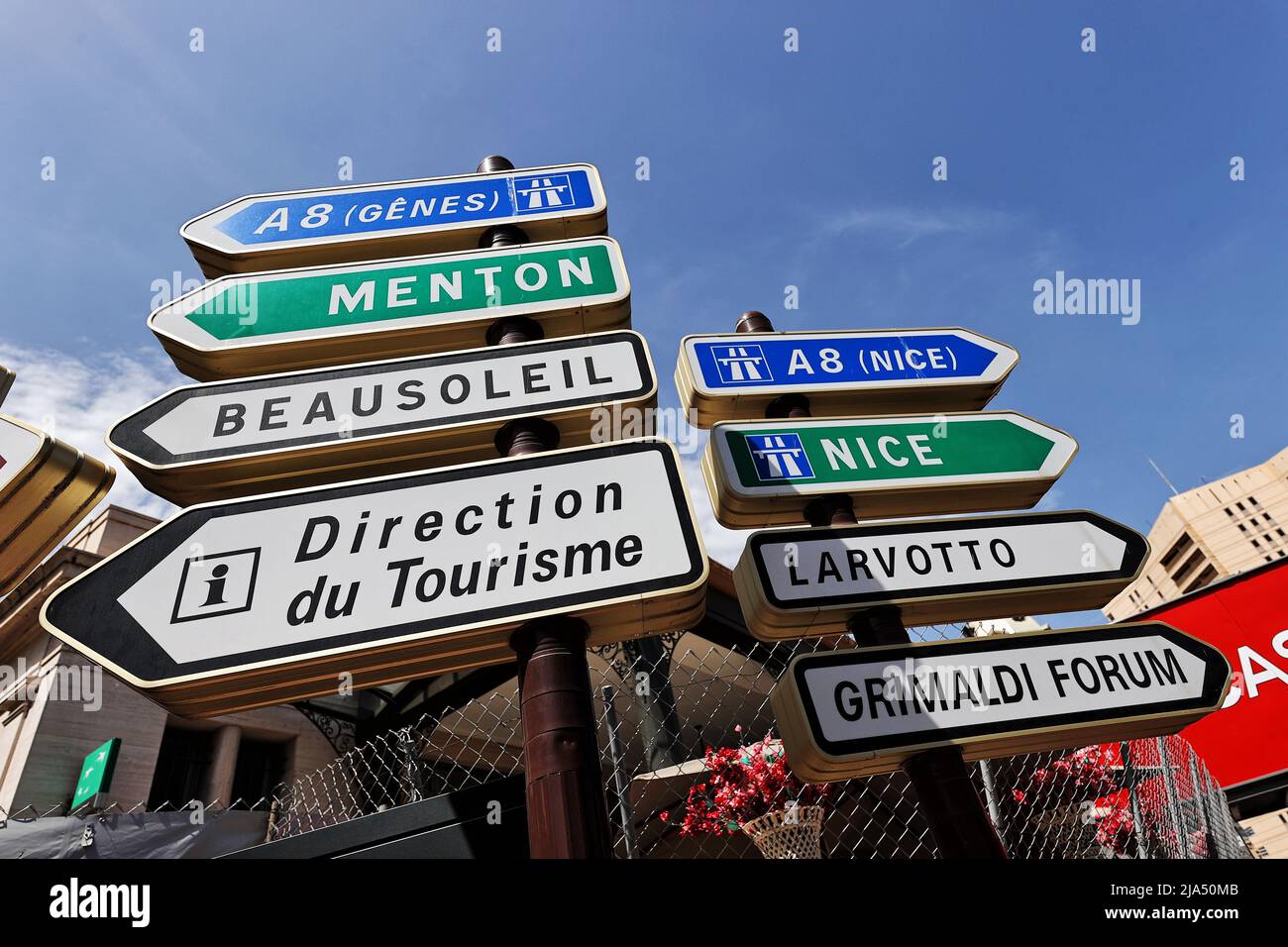 Circuit atmosphere - road signs. Monaco Grand Prix, Friday 27th May ...