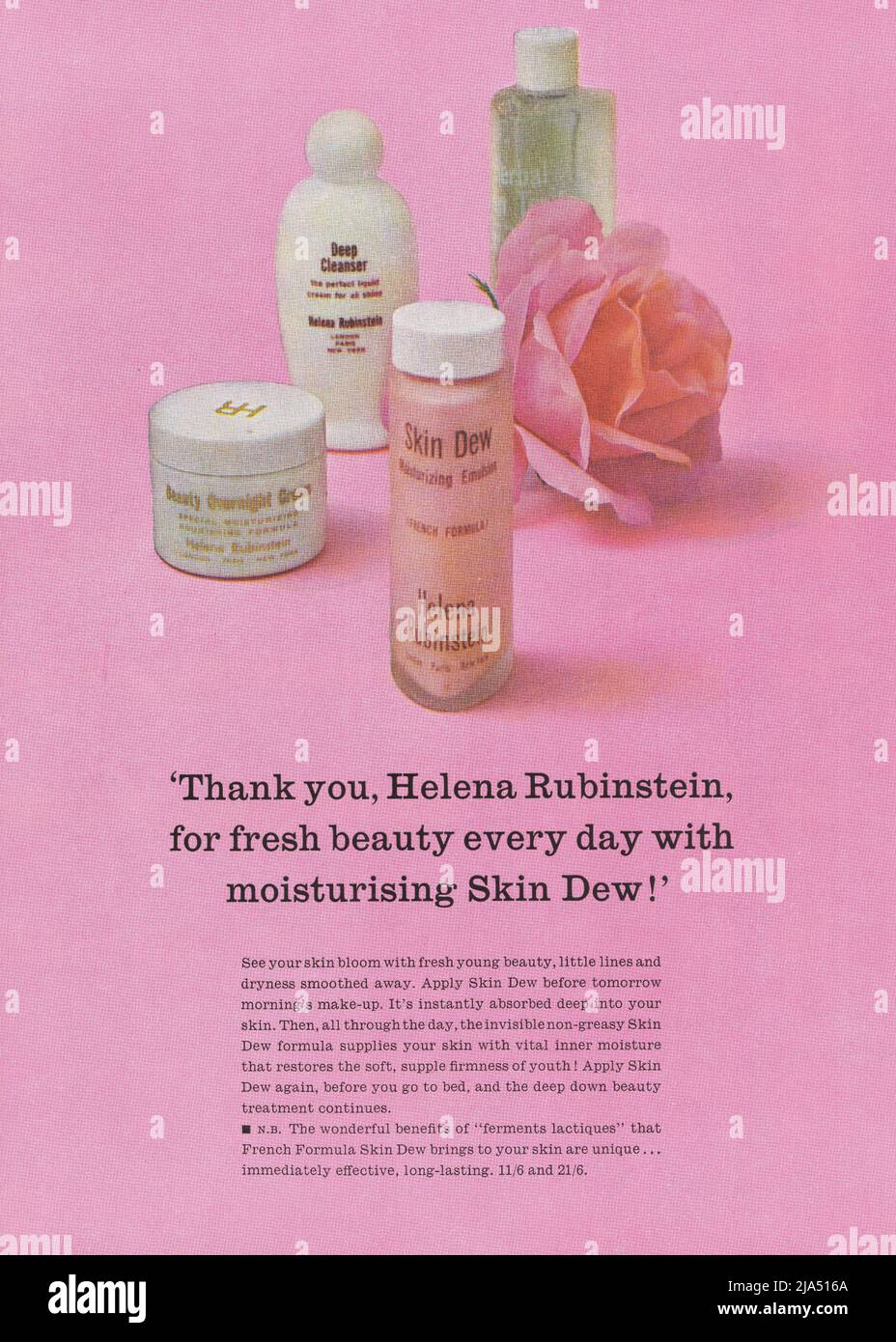 HELENA RUBINSTEIN cream moisturiser Skin Dew vintage paper ...
