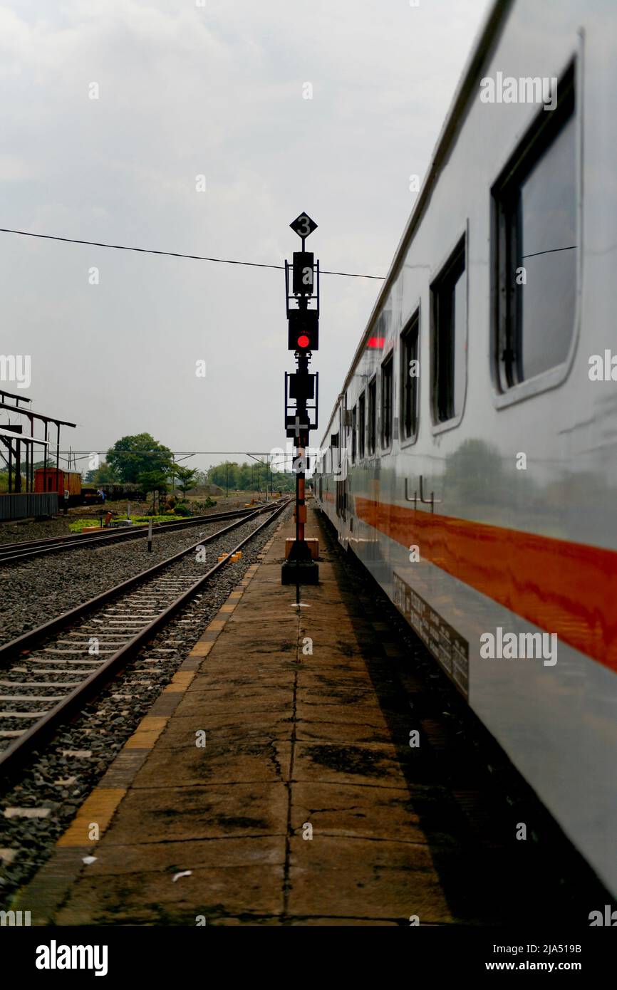 Suburban train arriving station hi-res stock photography and images - Alamy