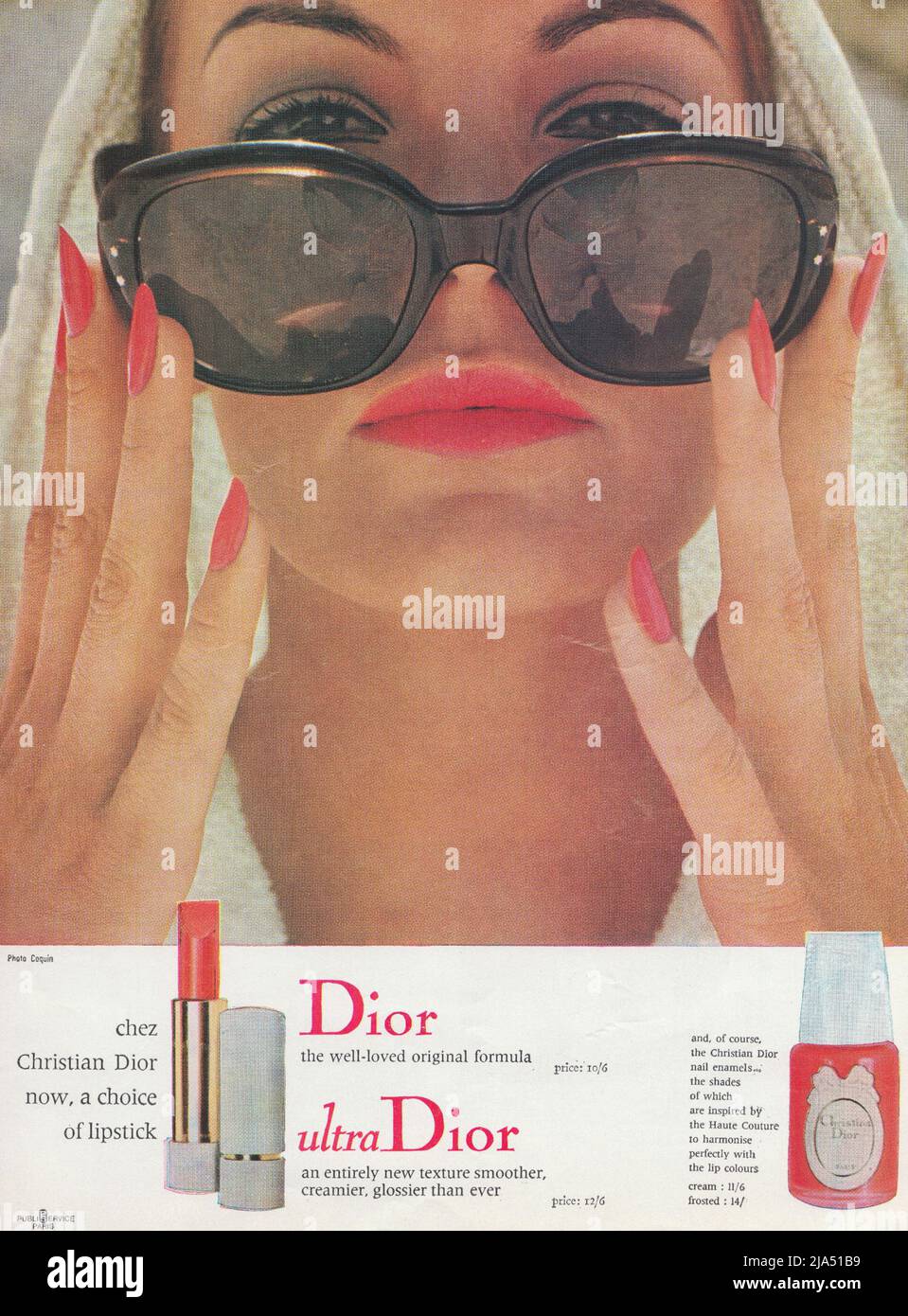 Christian Dior lipstick and Dior nail enamel vintage paper ...