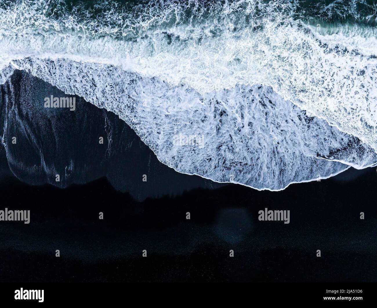 Iceland black sand beach with huge waves at Reynisfjara Vik Stock Photo ...