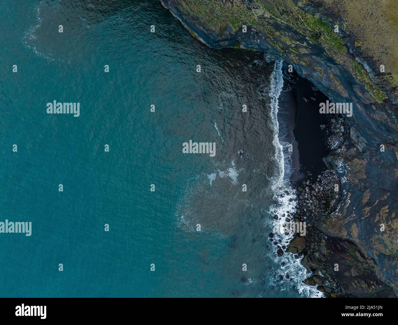 Iceland black sand beach with huge waves at Reynisfjara Vik Stock Photo ...