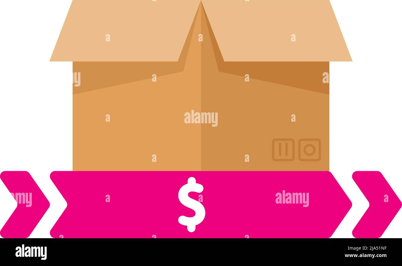 carton box with dollar symbol Stock Vector Image & Art - Alamy