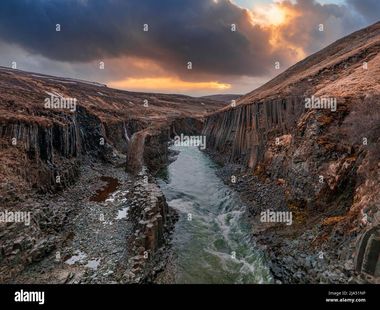 Epic view of the studlagil basalt canyon, Iceland Stock Photo - Alamy