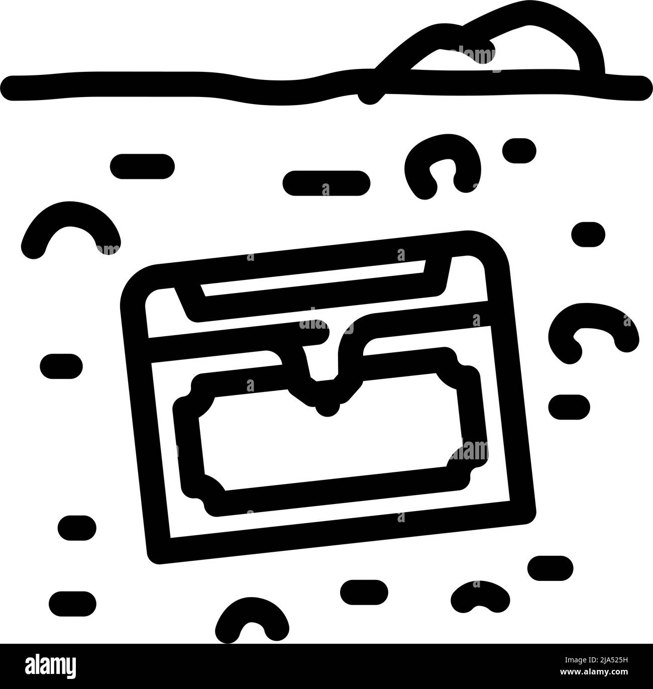 buried treasure line icon vector illustration Stock Vector Image & Art ...