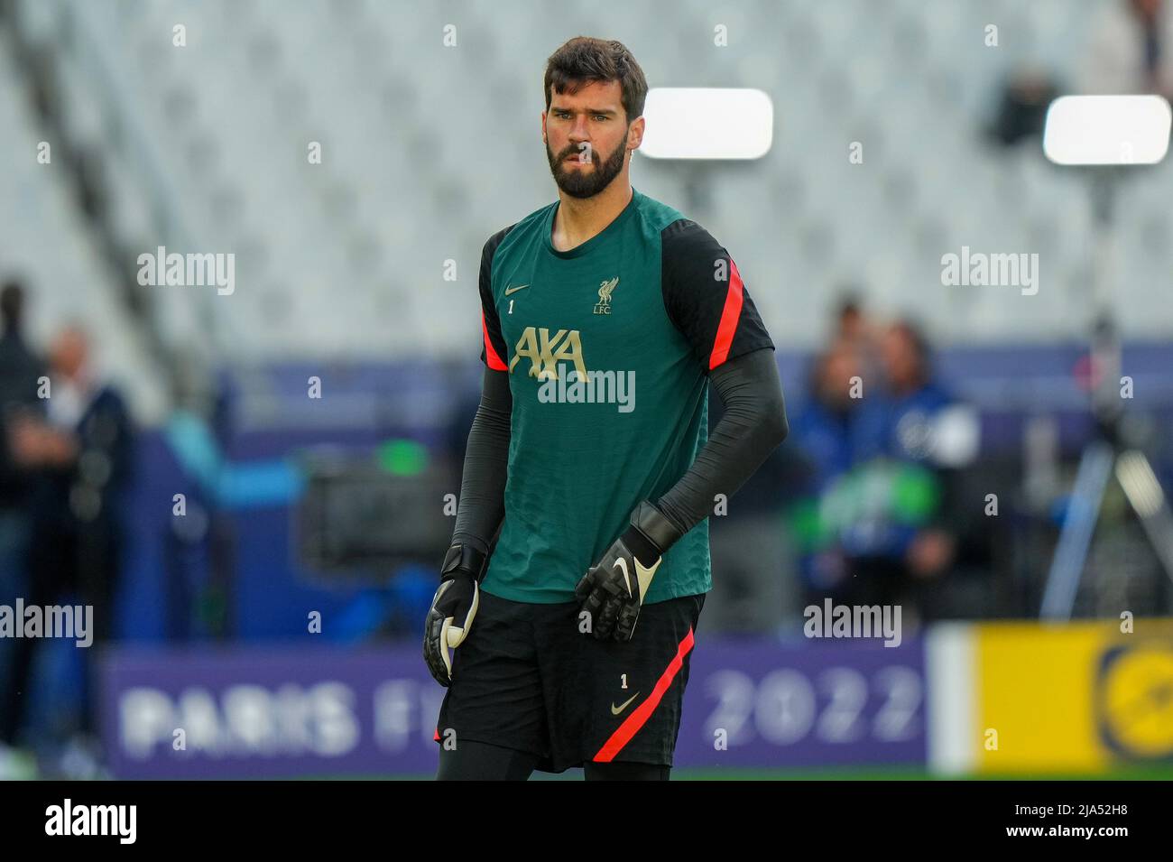 Saint Denis, France. 27th May, 2022. Alisson Becker looks on during the ...