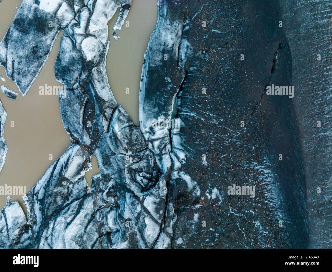 Beautiful glaciers flow through the mountains in Iceland Stock Photo ...