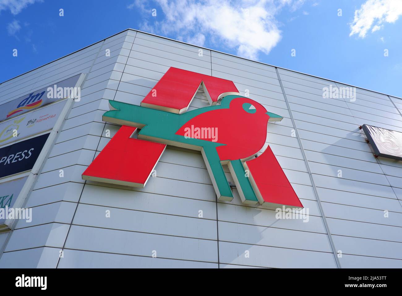 Auchan French international retail group and multinational company logo ...