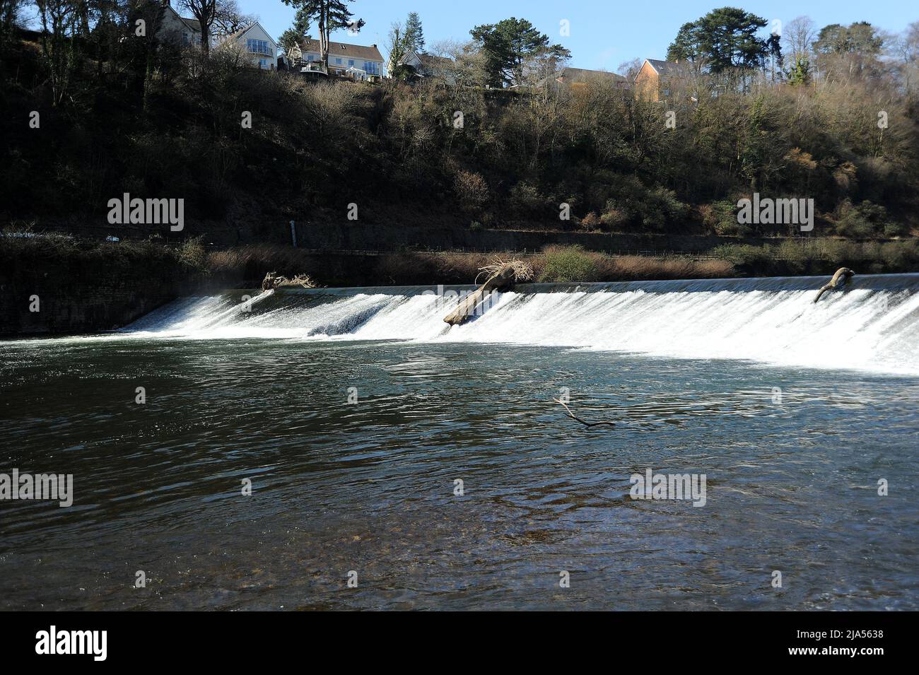 The River Taff at Radyr Weir Stock Photo - Alamy