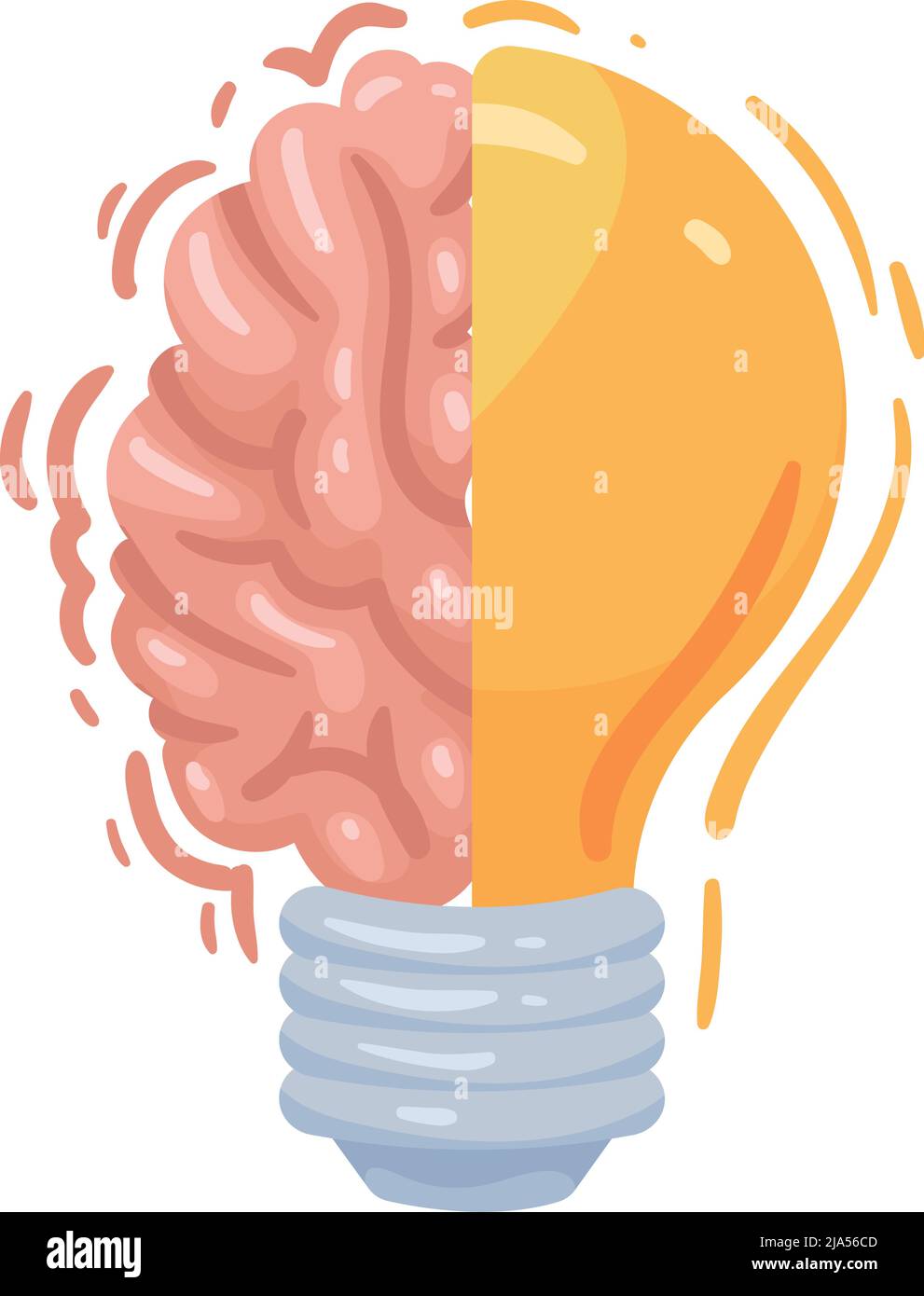 half bulb with brain Stock Vector Image & Art - Alamy