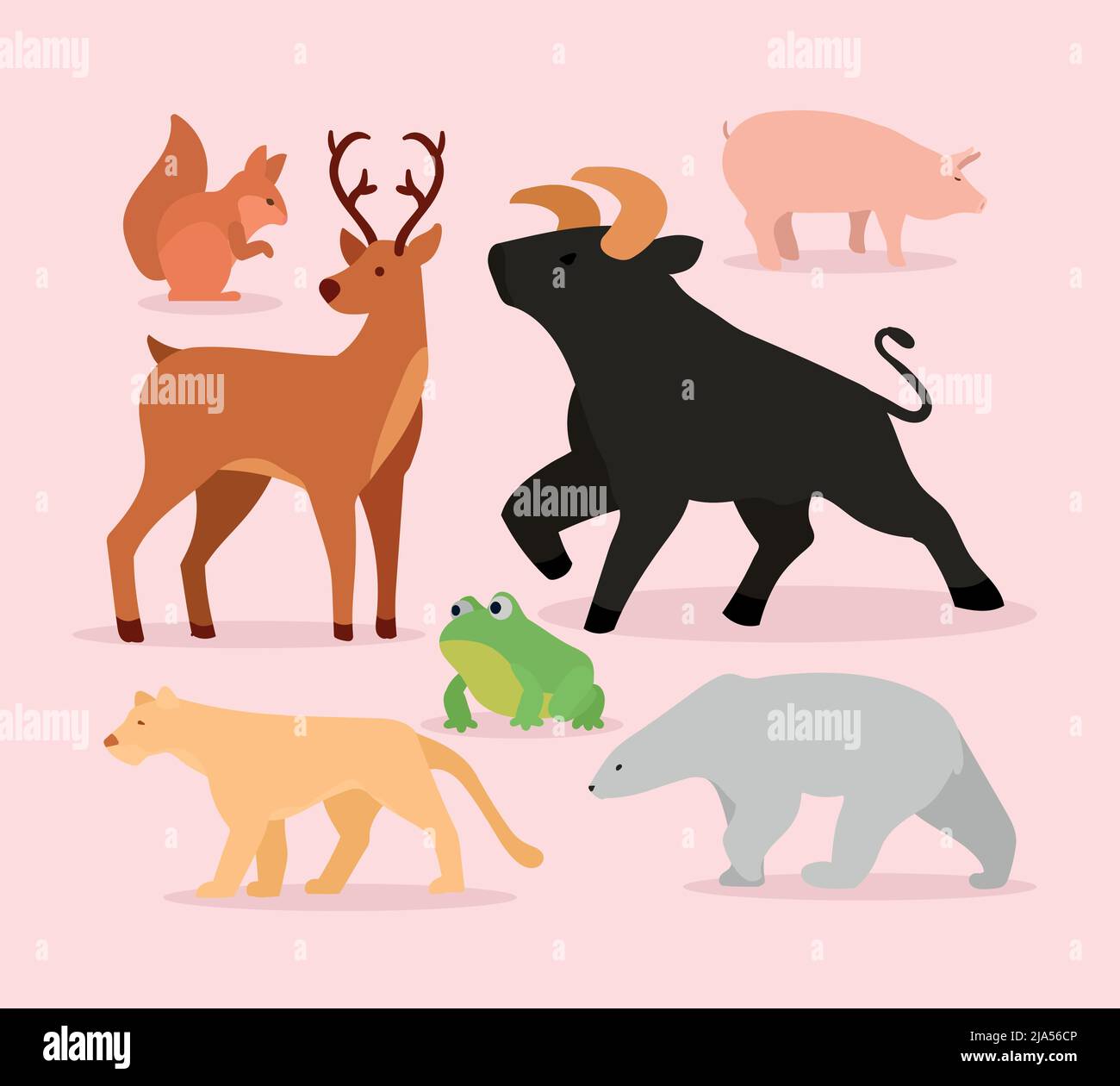 seven wild animals icons Stock Vector Image & Art - Alamy