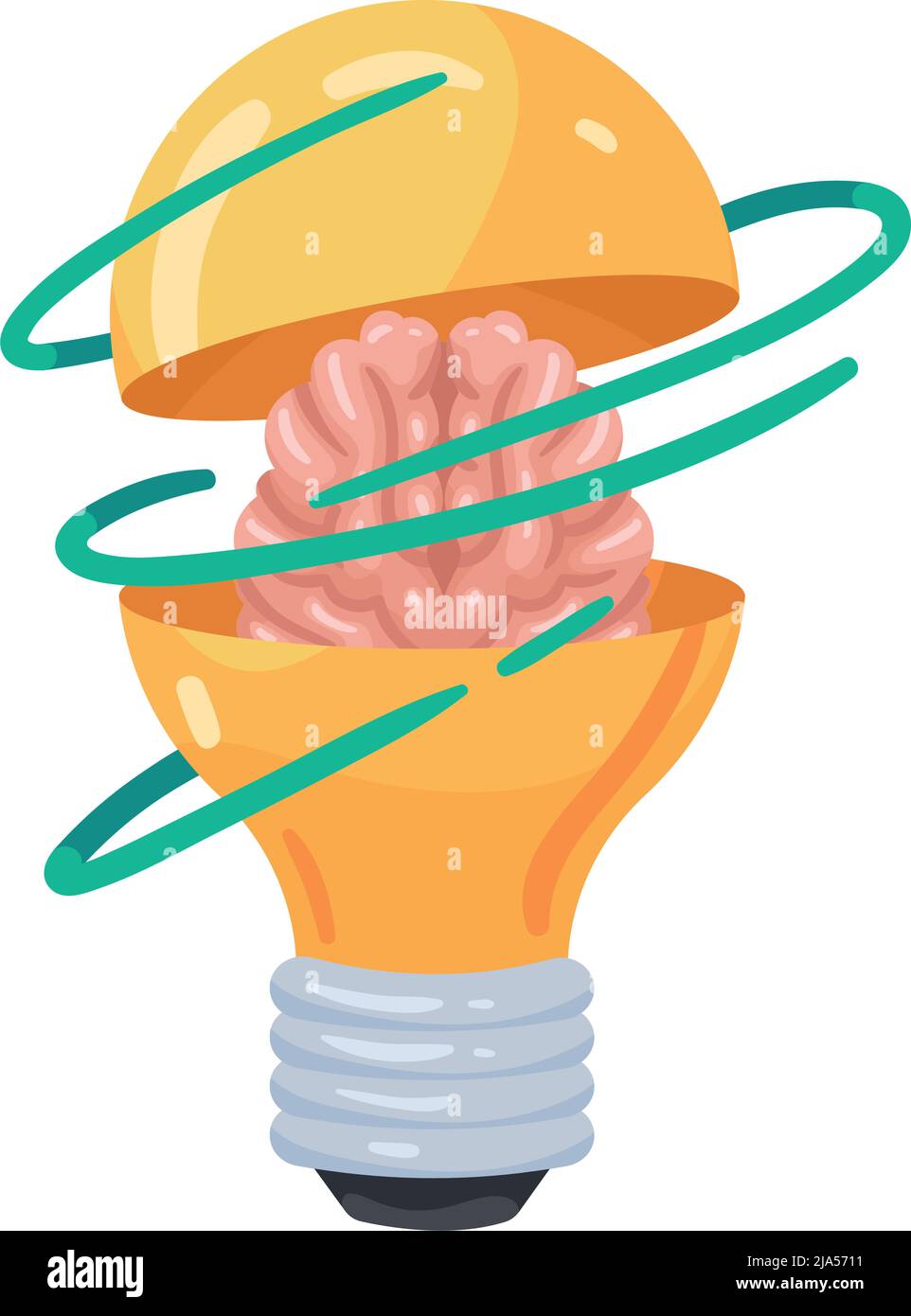 brain in bulb idea Stock Vector Image & Art - Alamy
