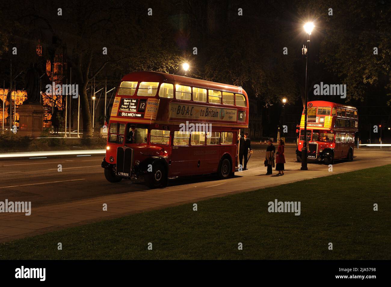 Routemaster Buses in Parliament Square Stock Photo - Alamy