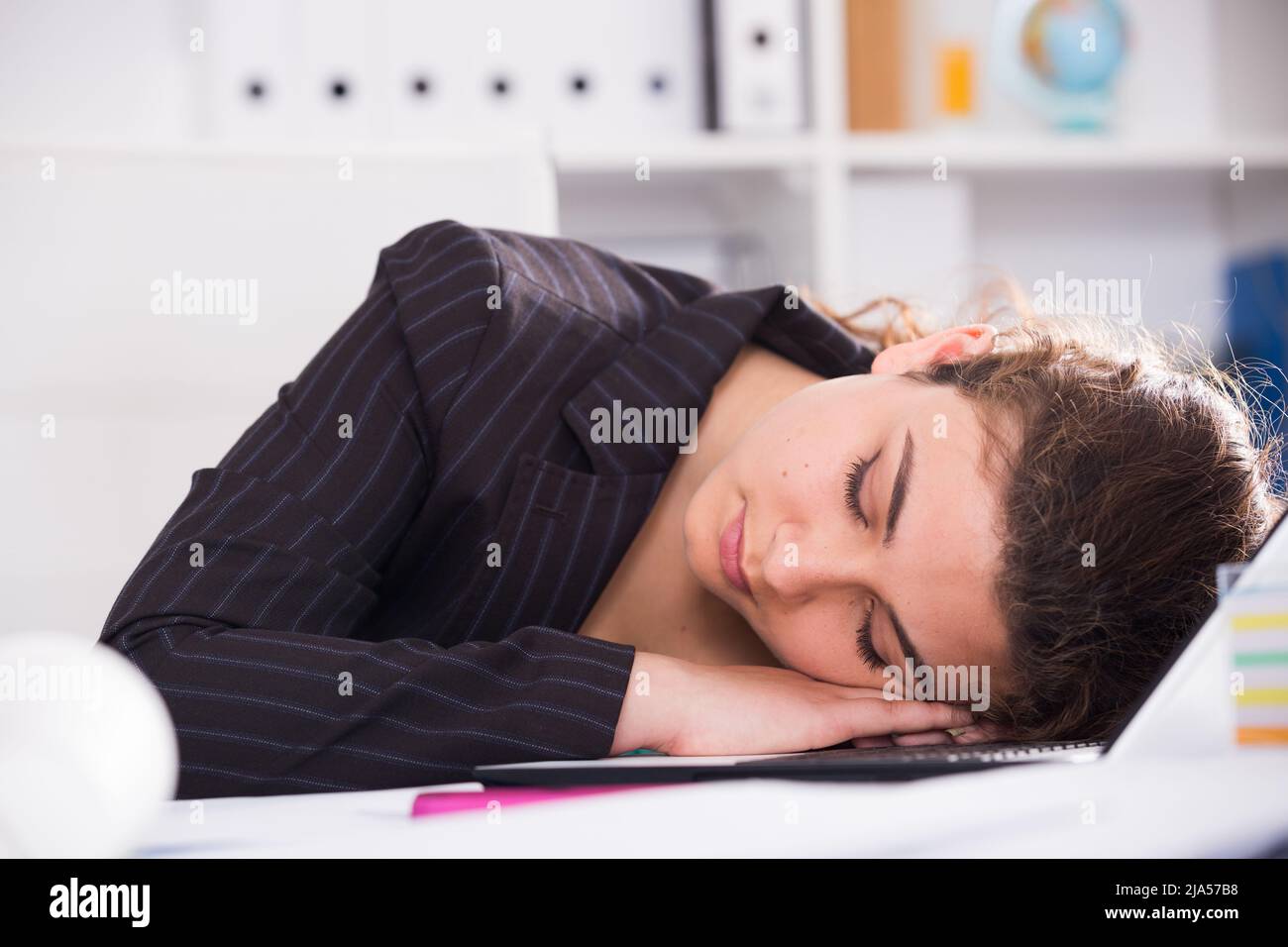 Manager is sleeping after productive day at work Stock Photo - Alamy