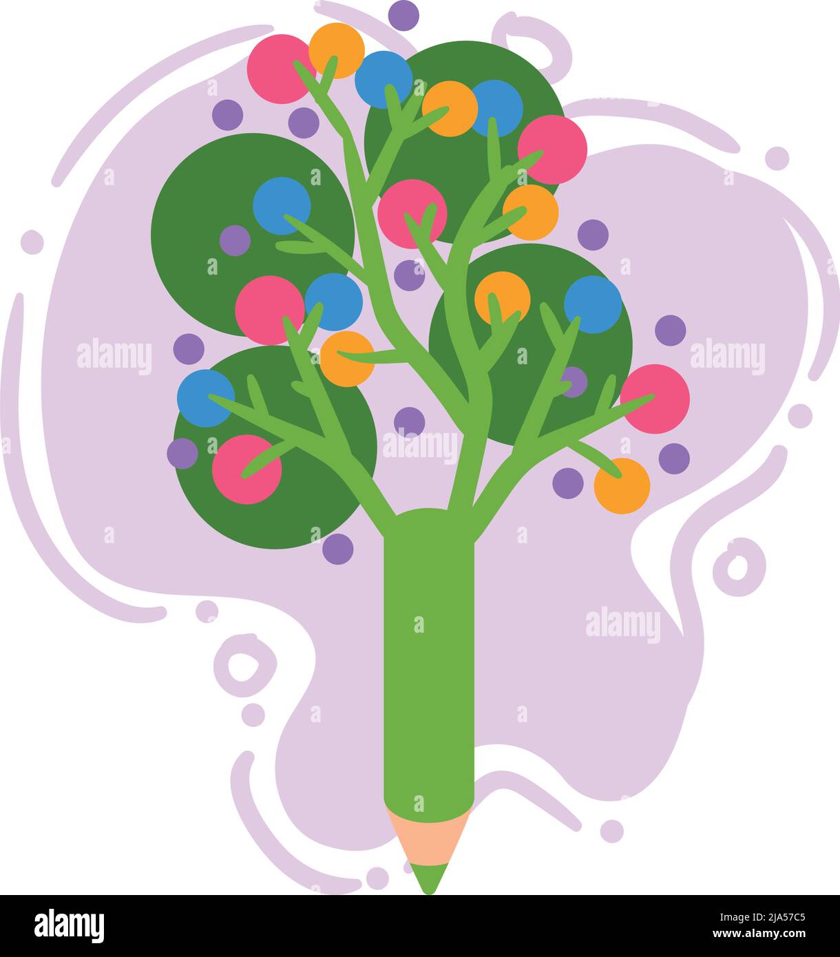 creative green pencil tree Stock Vector Image & Art - Alamy