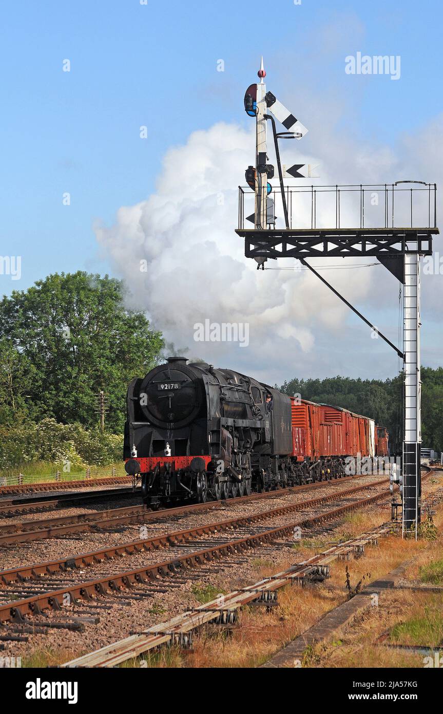 "92212" running as "92178" at Swithland Sidings with a mixed goods ...