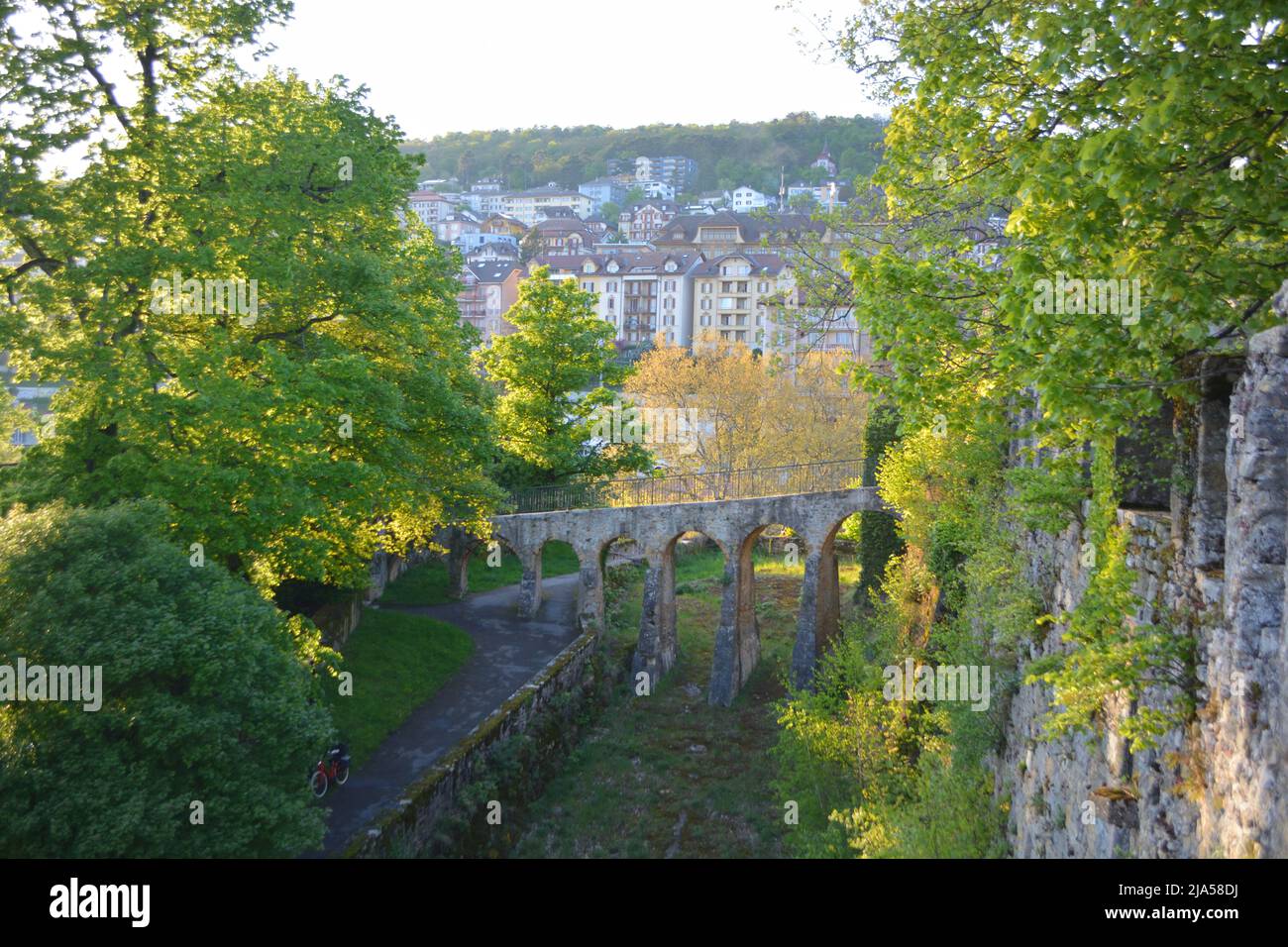 NEUCHATEL, SWITZERLAND - April 2022 - In the castle district. The ...