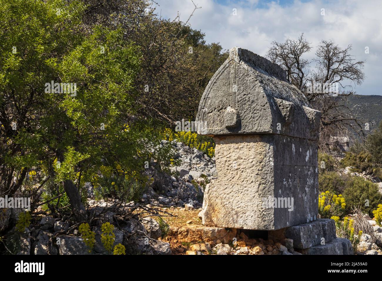 Famous historical Lycian ruins on the Lycian way, Turkey Stock Photo ...
