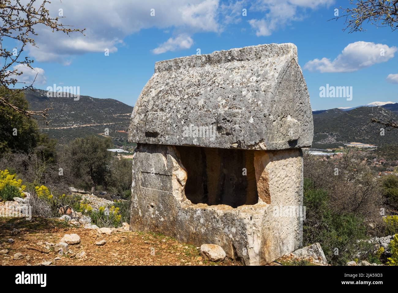 Famous historical Lycian ruins on the Lycian way, Turkey Stock Photo ...