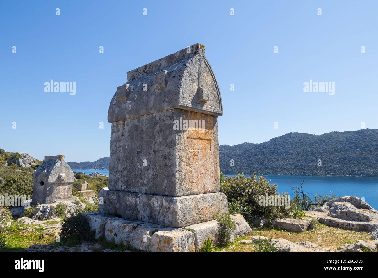 Famous historical Lycian ruins on the Lycian way, Turkey Stock Photo ...