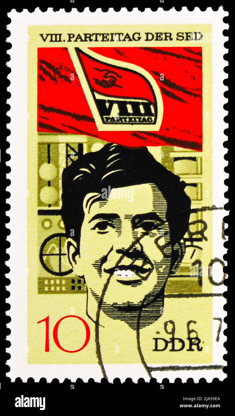 MOSCOW, RUSSIA - MAY 14, 2022: Postage stamp printed in Germany shows ...