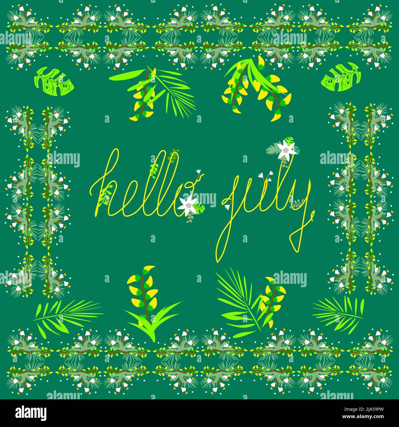 Hello july Stock Vector Images - Alamy