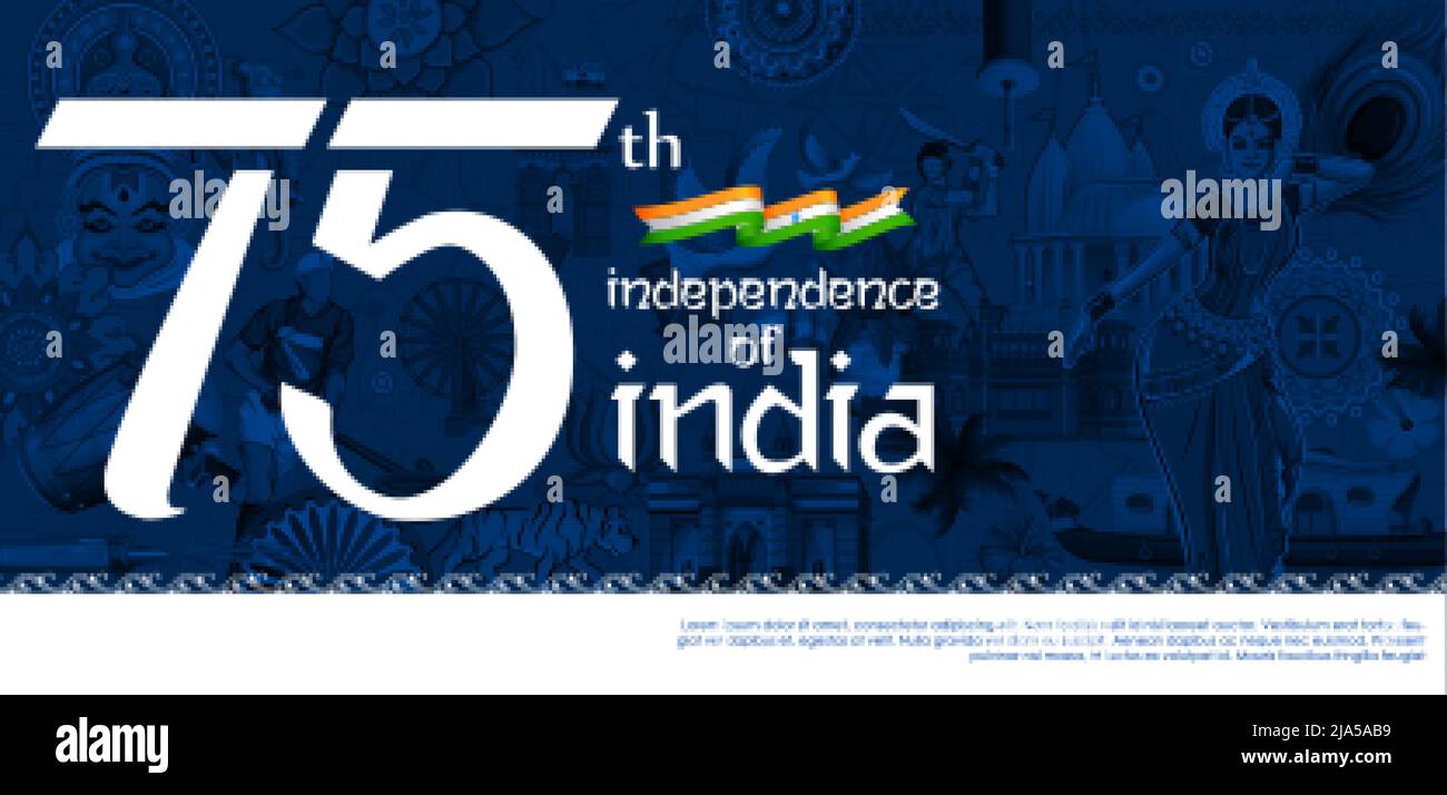 75th year of independence day Stock Vector Images - Alamy