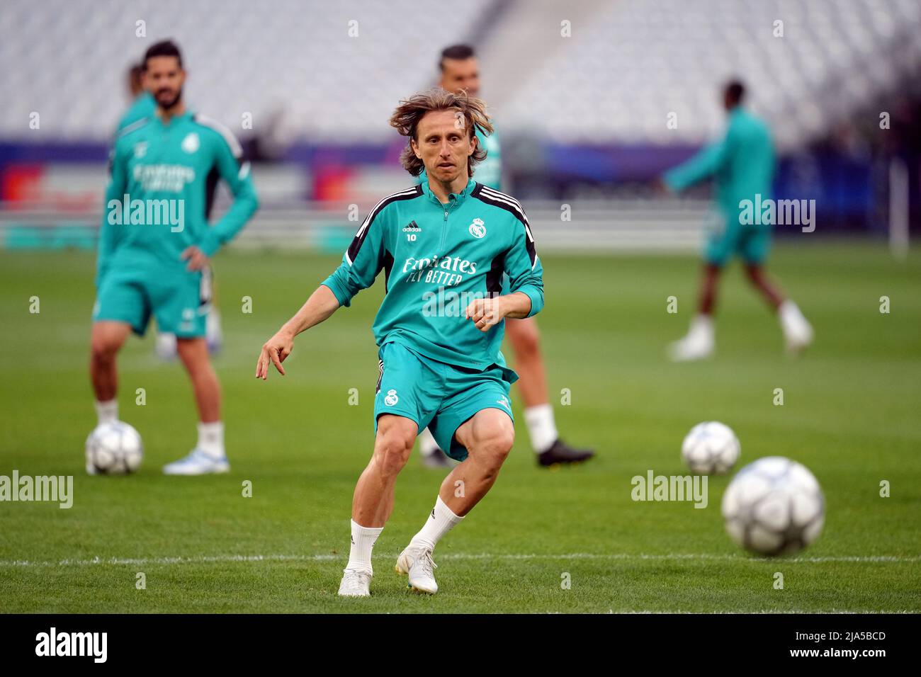 Real Madrid's Luka Modric during a training session at the Stade de ...