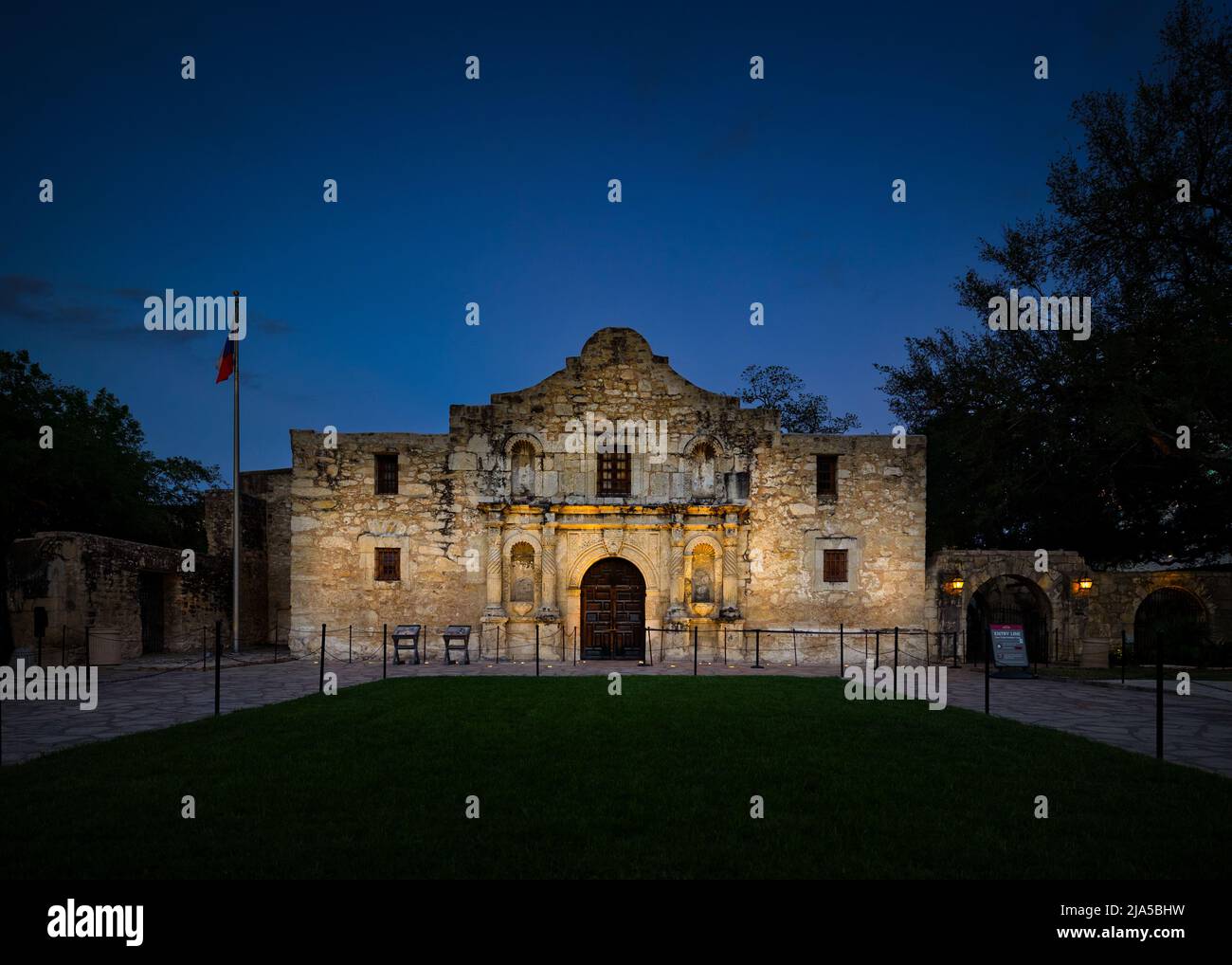 Evening at the Alamo, originally called Mission San Antonio de Valero ...