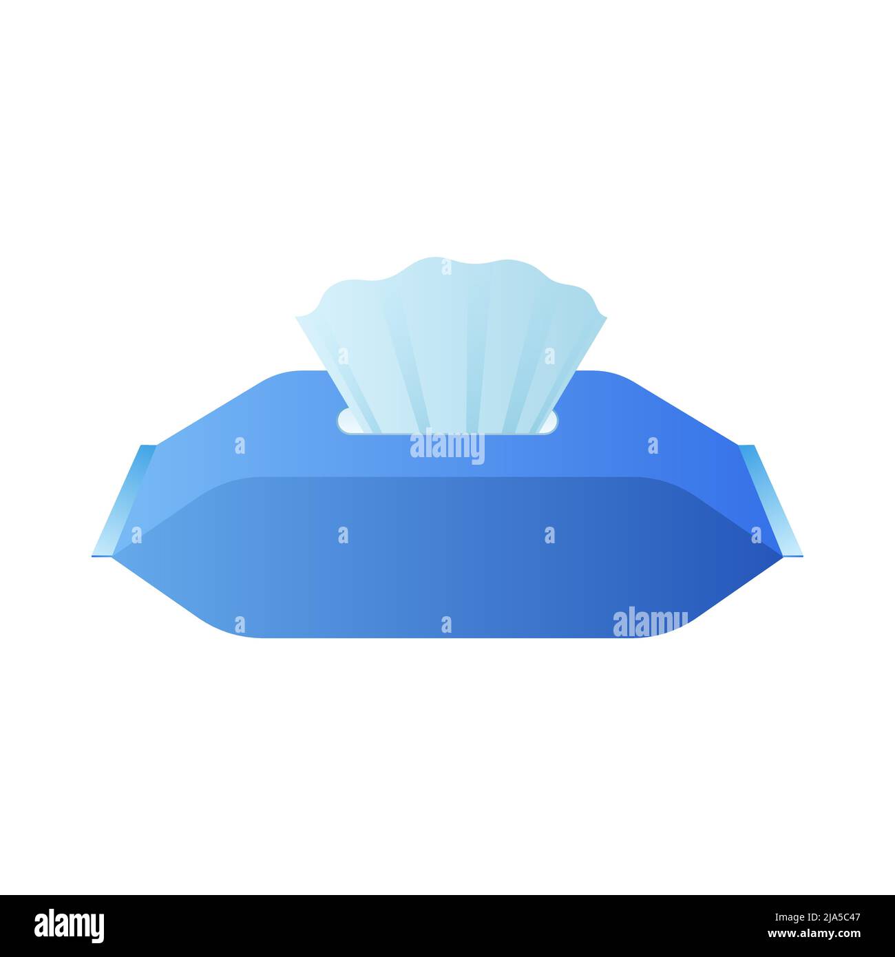 Open blue pack of wet wipes or tissue. Isolated on white background ...