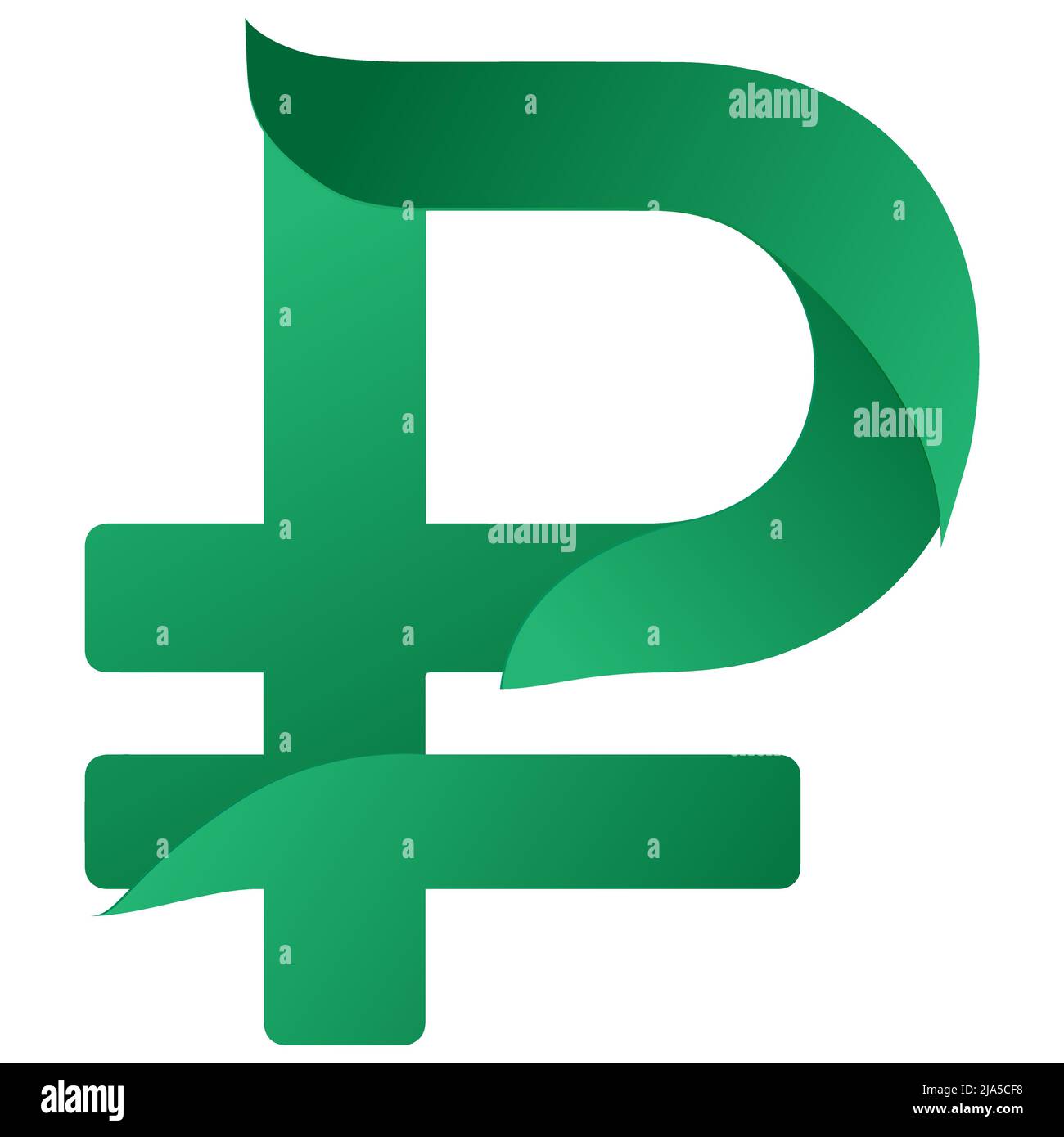 Ruble sign Icon. Abstract flat eco style design isolated on white background. Vector ...