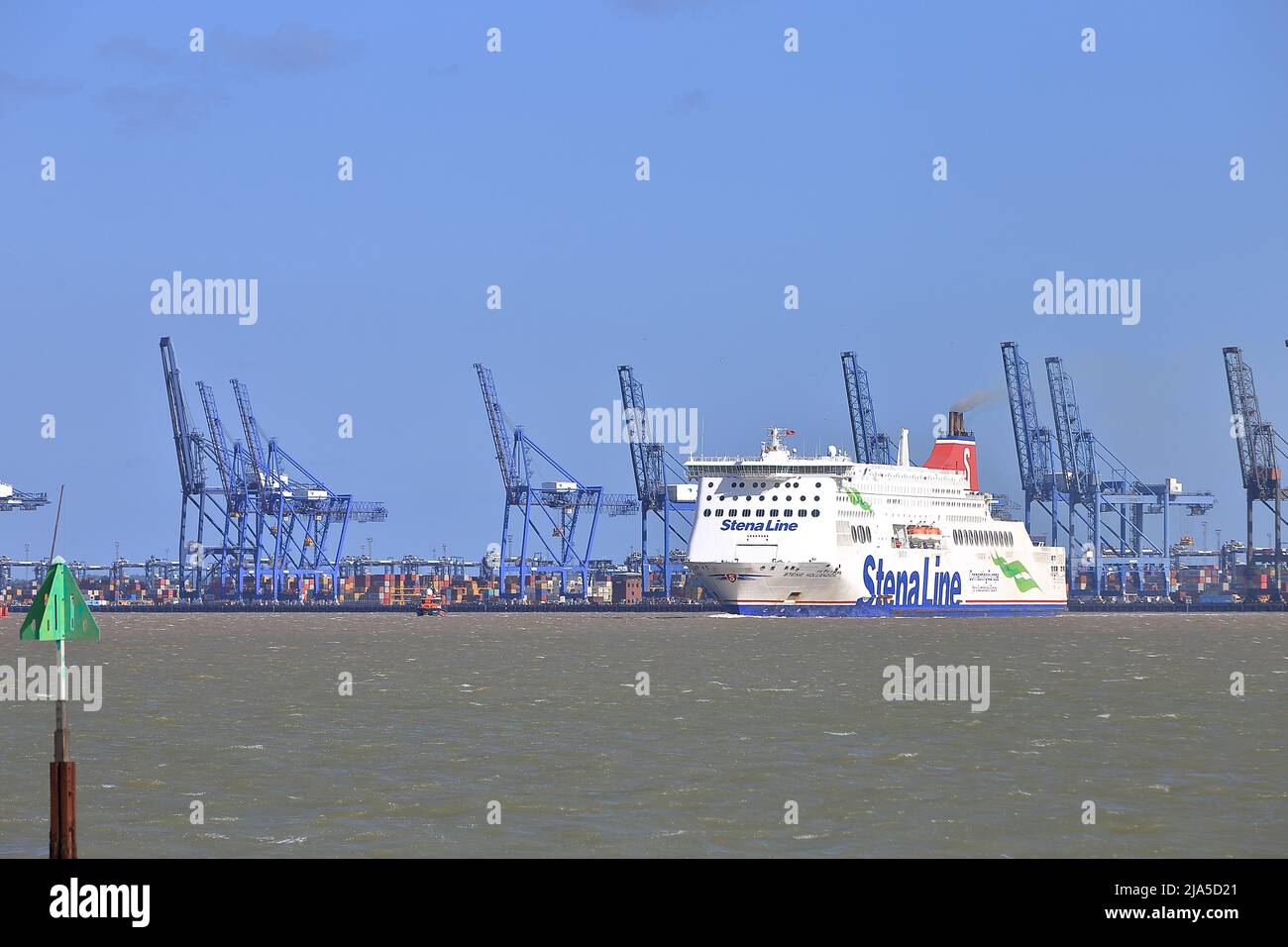 Stena Line ferry Stena Hollandica leaving Harwich Haven and passing ...