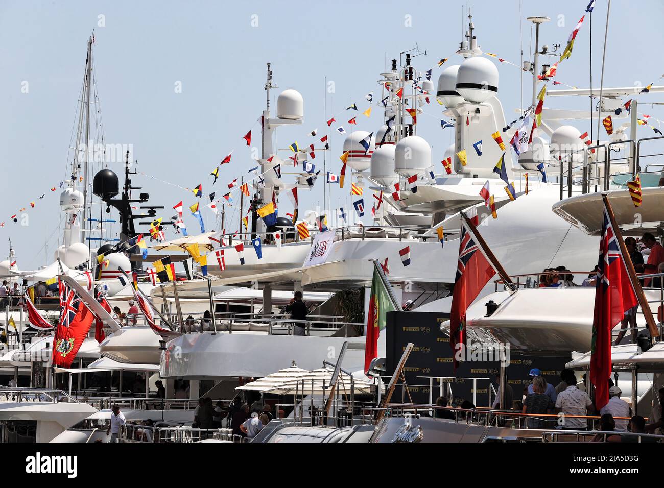 Circuit atmosphere - Boats in the scenic Monaco Harbour. Monaco Grand ...