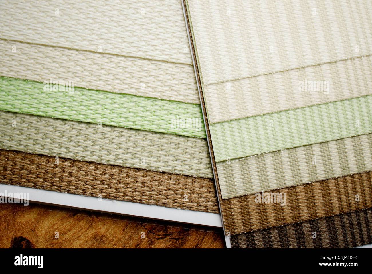 Samples of textured fabrics of different colors for the manufacture of ...