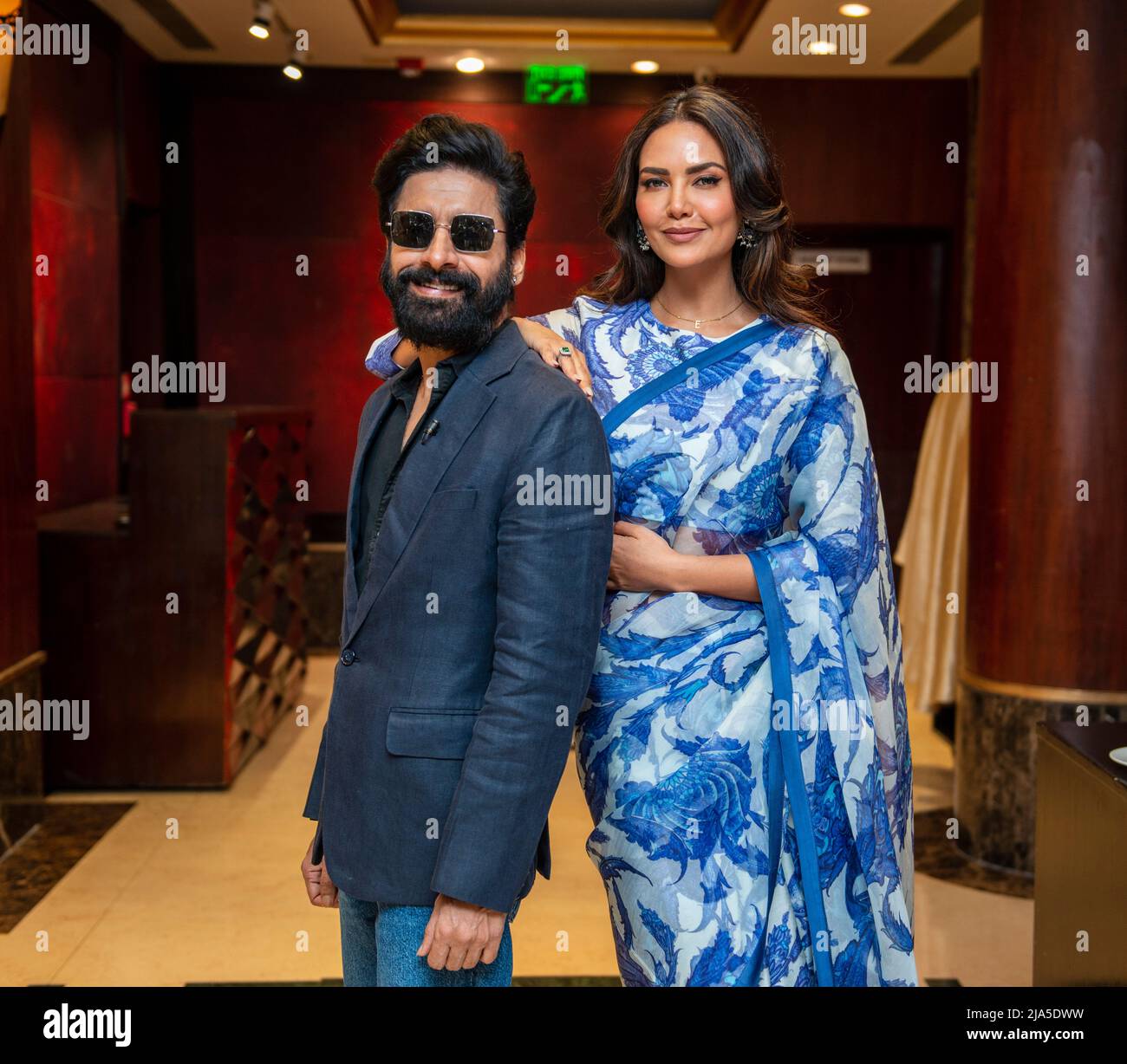Actor Chandan Roy Sanyal with actress Esha Gupta attend a Press Meeting ...