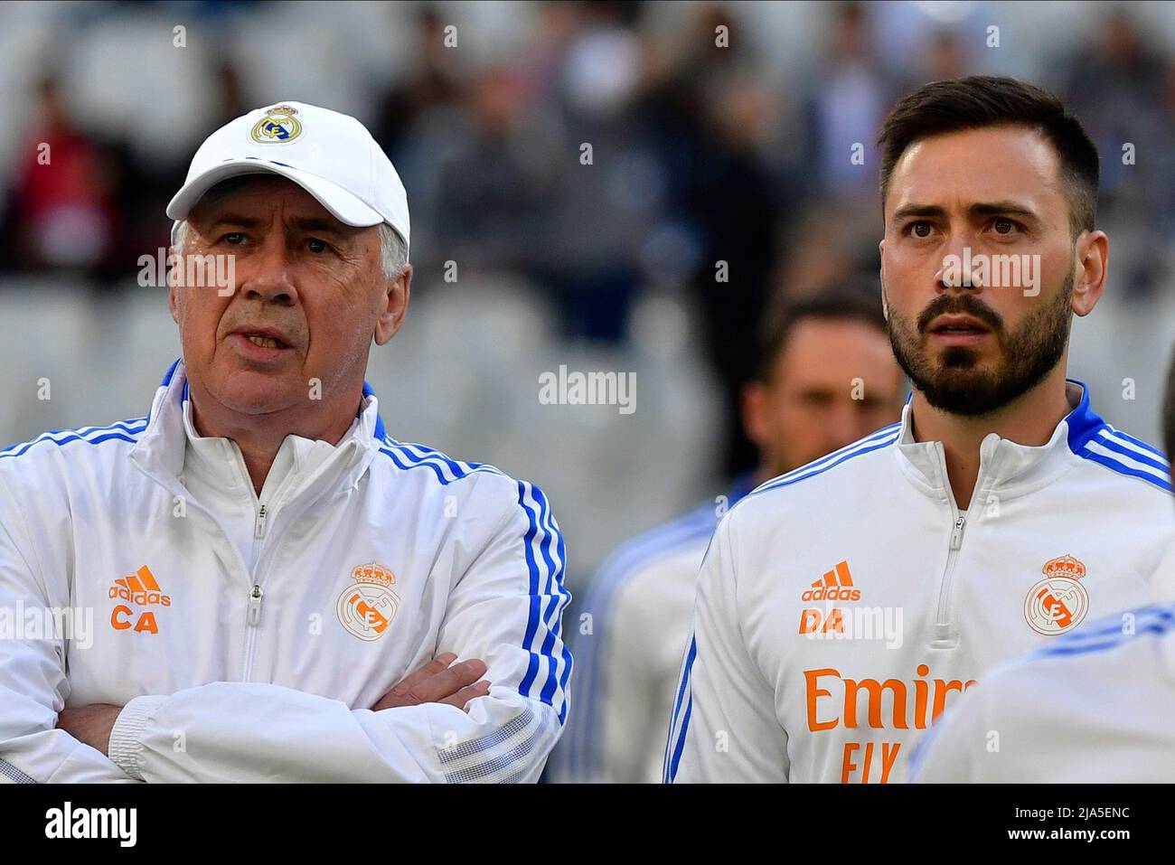 Paris, France. 27th May, 2022. Head coach Carlo Ancelotti of Real ...