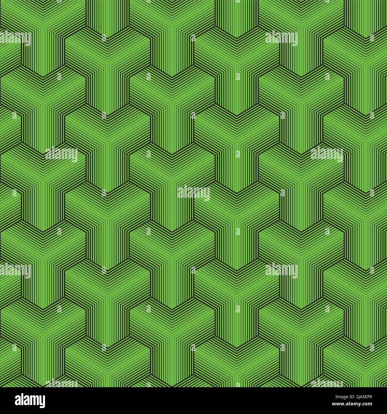 Thin Lines Cubes Seamless Isometric Pattern. Vector Tileable Background ...