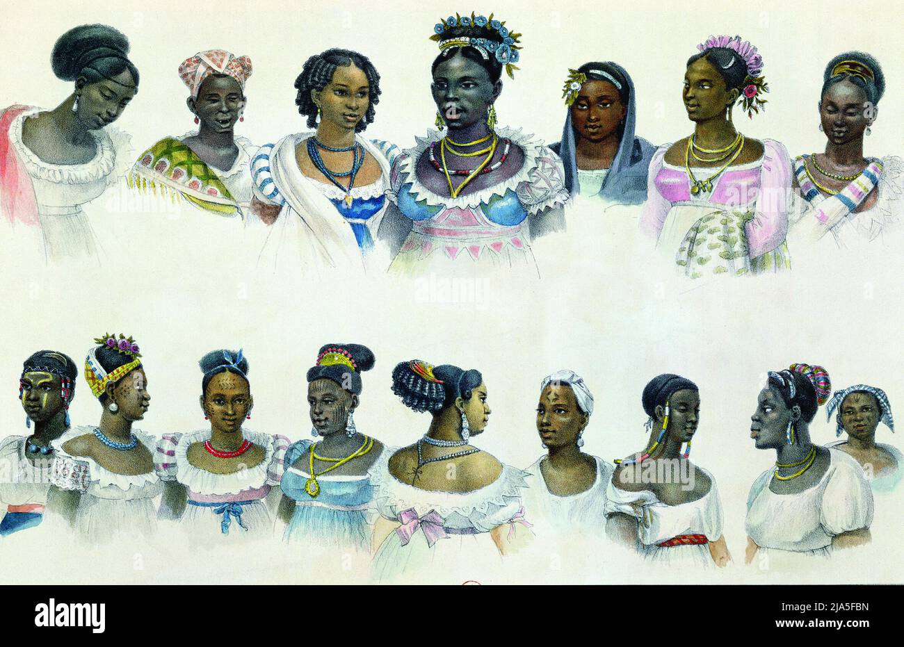 Black Slaves from Different Nations, from Voyage Pittoresque et ...