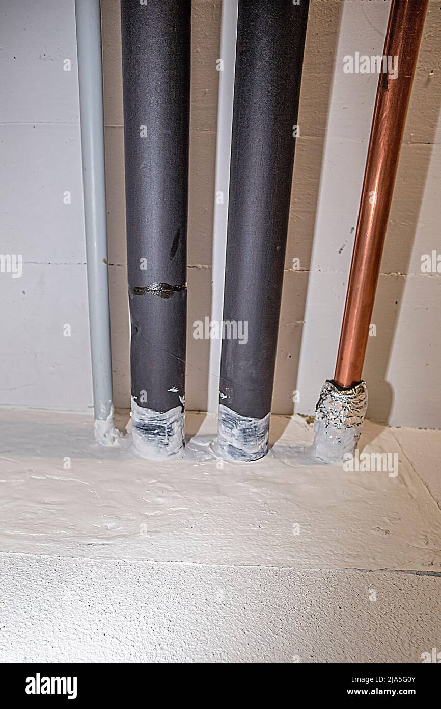 Fire barrier in a wall with cable duct Stock Photo - Alamy