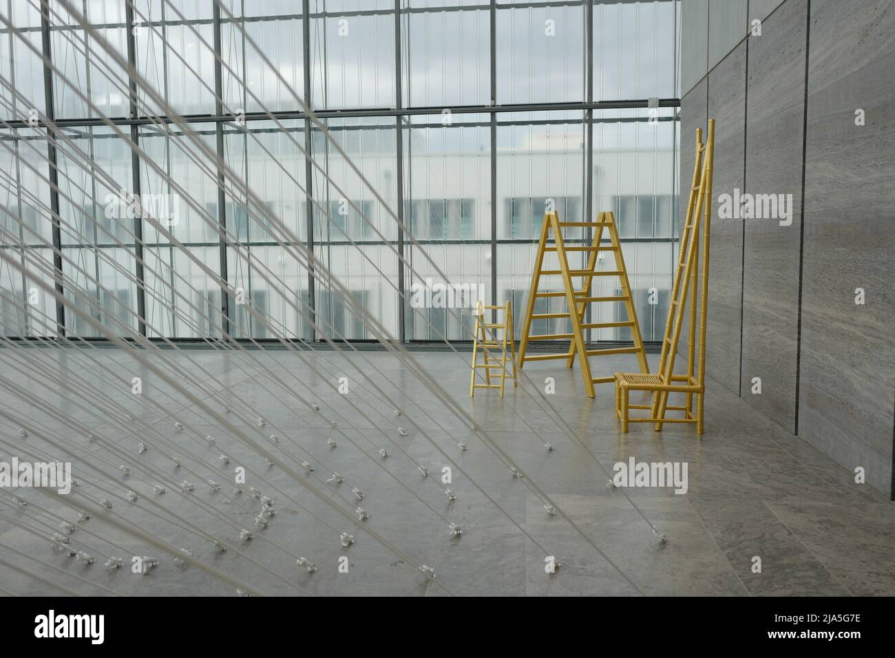 Installation "Golden ladders" by Yoko Ono at the Museum of Fine Arts in ...