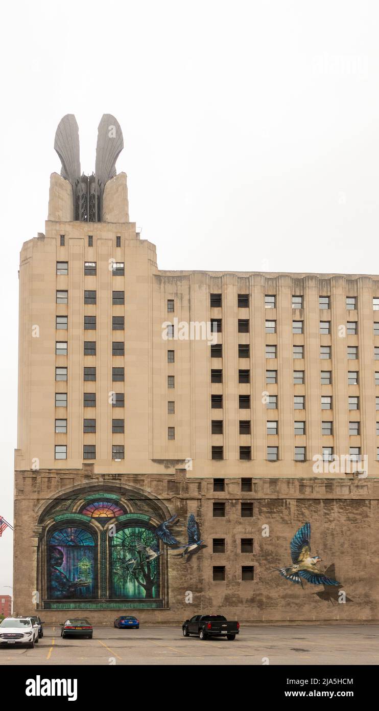 public mural on the outside of the Times Square building in Rochester ...