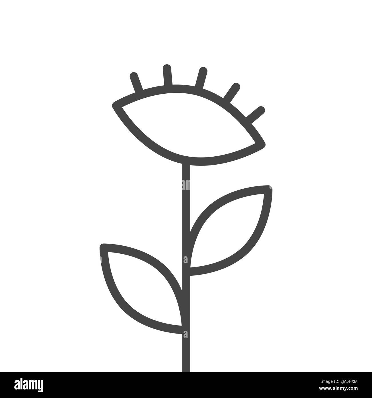 Carnivorous plant, Venus flytrap line icon. Flat vector illustration isolated on white ...