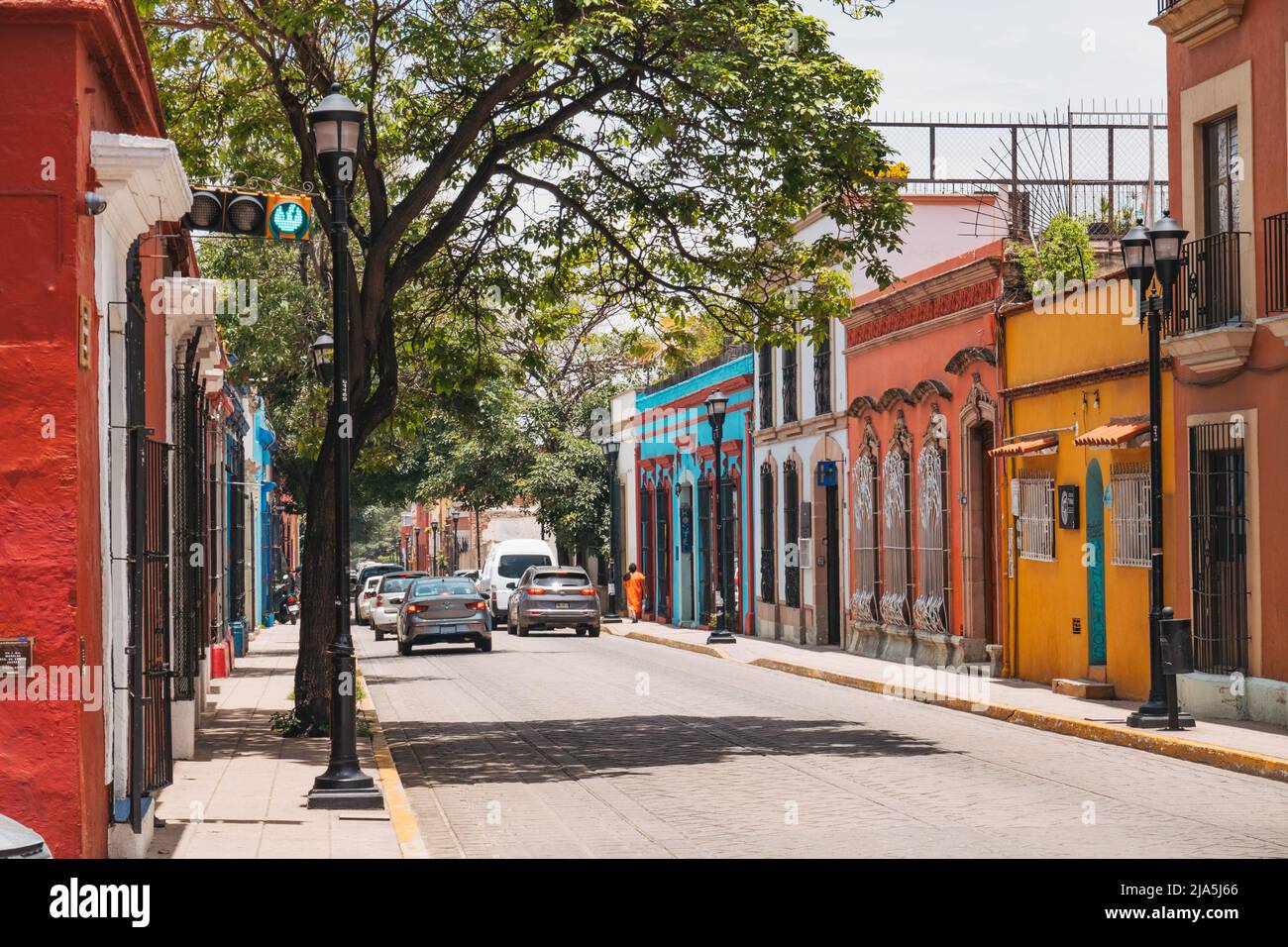 bright colorful streets of Oaxaca City, a Spanish colonial town that ...
