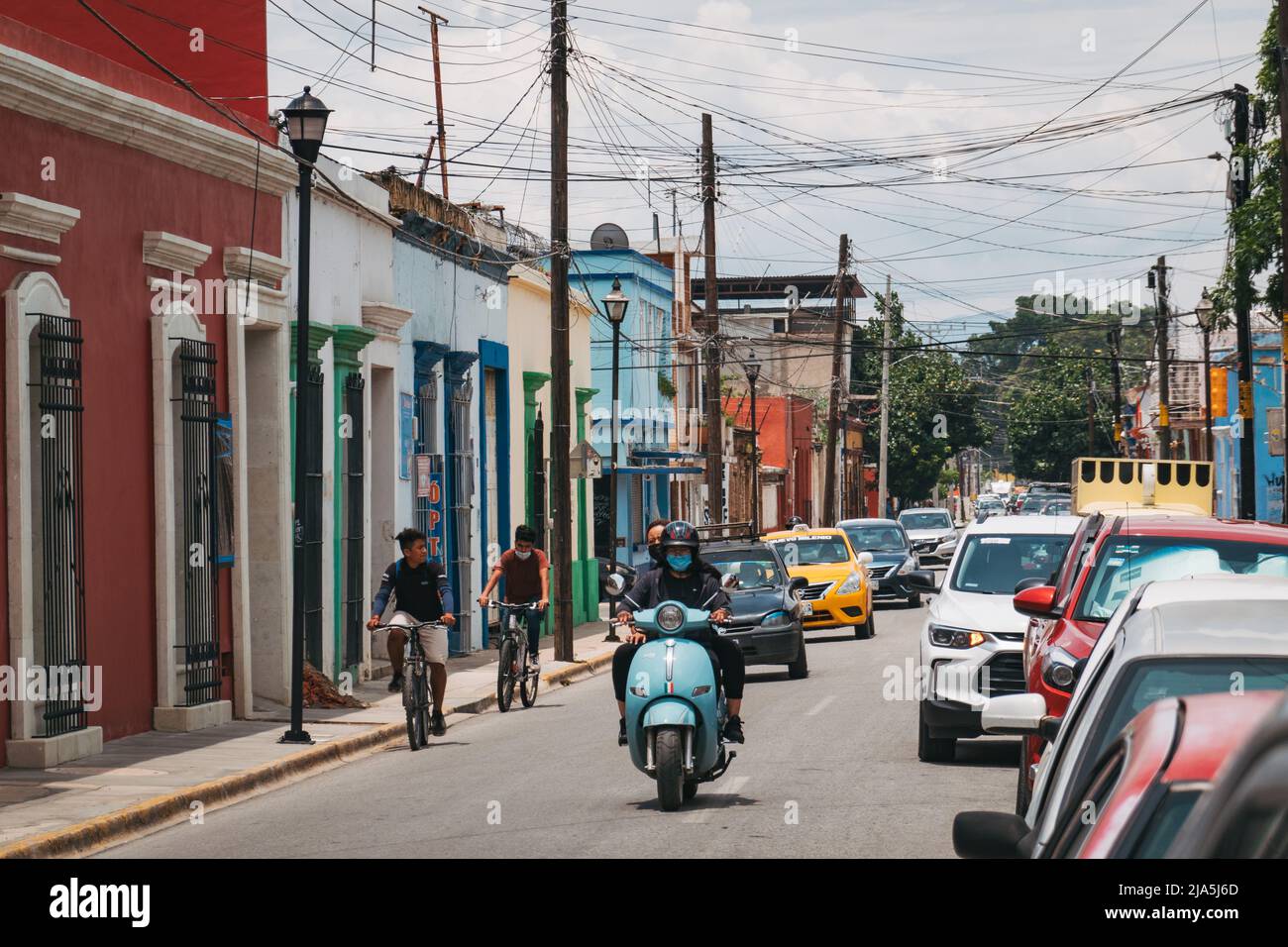 bright colorful streets of Oaxaca City, a Spanish colonial town that ...