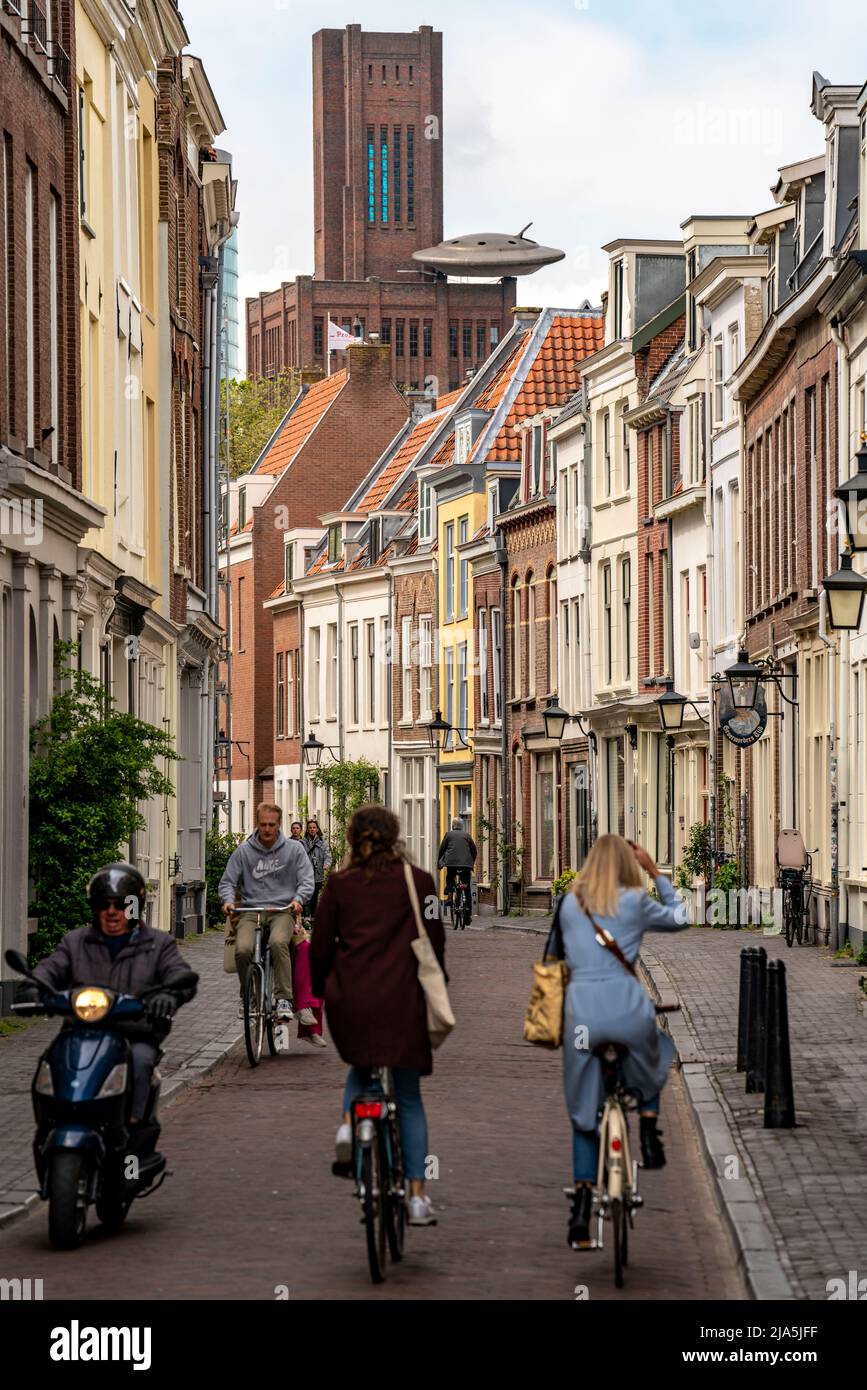 Utrecht, Netherlands, old town, Haverstraat, old town houses, lanterns ...