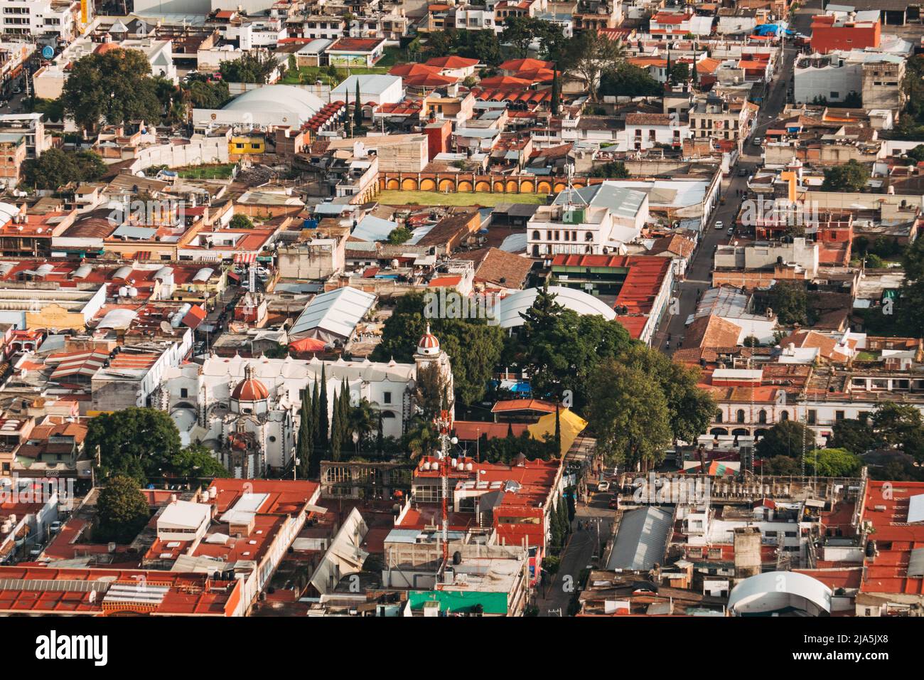 Aerial view of the town of Tenancingo de Degollado in the State of ...